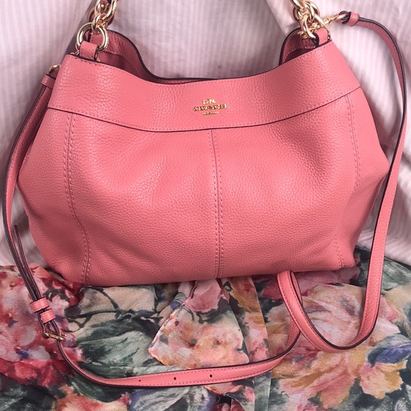Coach | Bags | Coach Light Pink Handbag With Brass Hardware Nwot | Poshmark